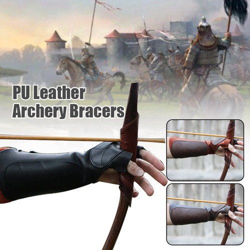 Medieval Archery Gauntlet Shooting Glove Hunter Guard Armor PU Leather ...