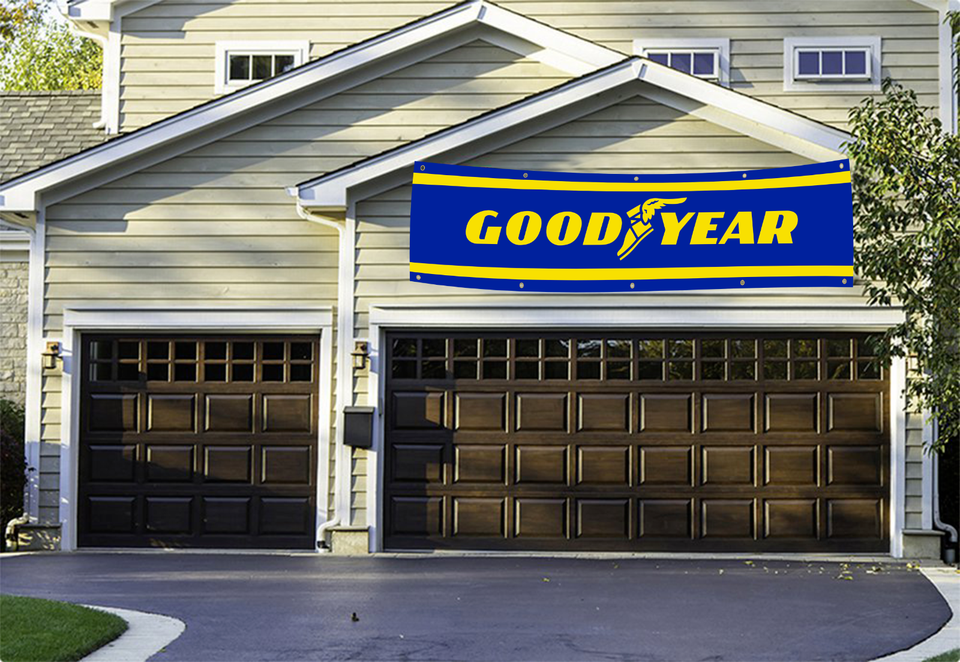Goodyear Tires Logo Banner Flag 2x8 ft Car Show Garage Wall Decor Sign ...