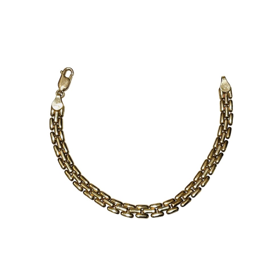 Sixtar 14K Yellow Gold Bar Bracelet Mexico MS66 Signed Unisex 8g | eBay