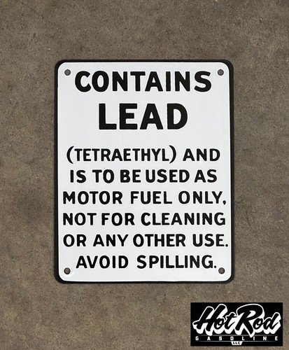 (Large) CONTAINS LEAD Porcelain Sign - Gas Pump Parts | eBay
