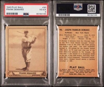 Frank Demaree #90 - 1940 Play Ball - PSA 4 VG-EX | eBay