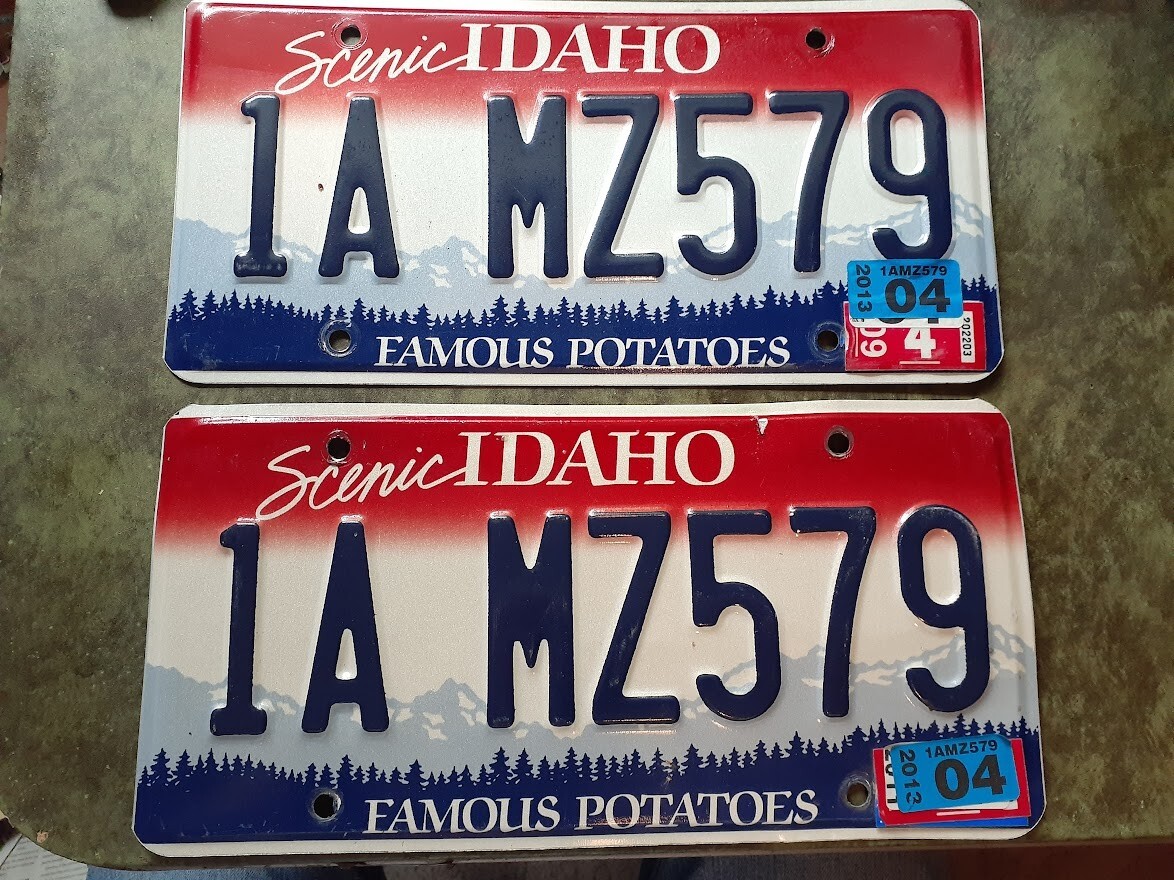Pair 2012 Idaho Ada County Passenger License Plates 1A MZ579 | eBay