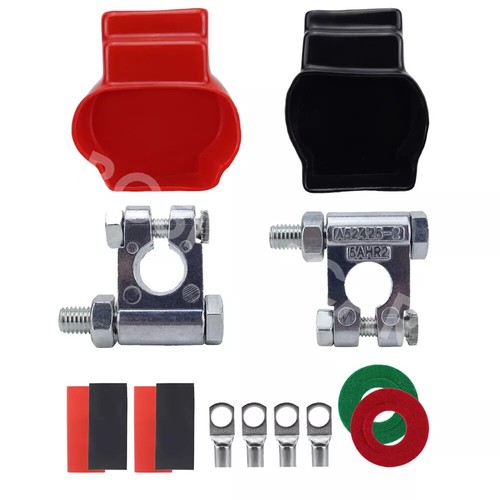 P+ & N- Battery Terminals Top 4-Post Kit W/Red/Black Cover Preventative ...