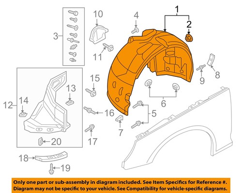 AUDI OEM 17-18 A4-Front Fender Liner Splash Shield Right 8W0821172A | eBay