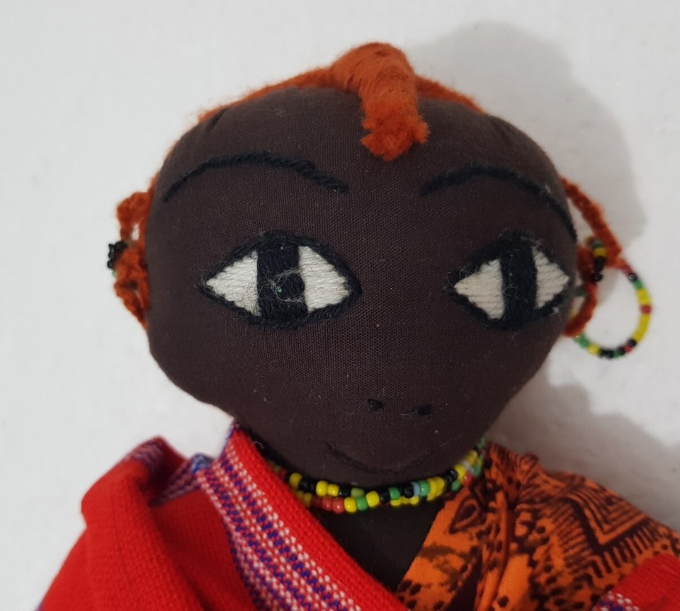 AFRICAN HANDMADE CLOTH DOLL - FOLK ART - BEADS - TRADITIONAL - TRIBE ...