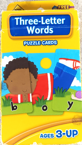 School Zone Three Letter Words Flash Puzzle Cards Learning Game ...