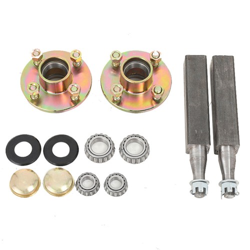 Trailer Hubs Stub Kit 4 inch PCD Hub 2 x Square Axles 283 Long 40x40 ...
