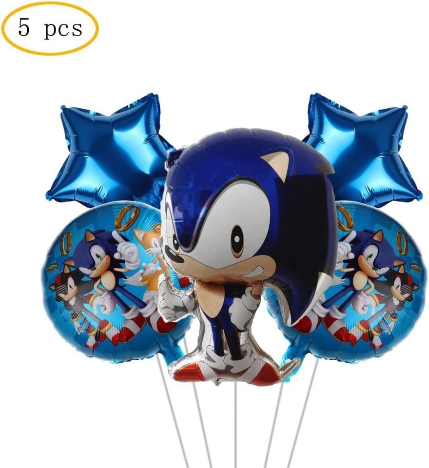 Sonic The Hedgehog Party Balloons 5 Pcs Foil Balloons Birthday Party ...