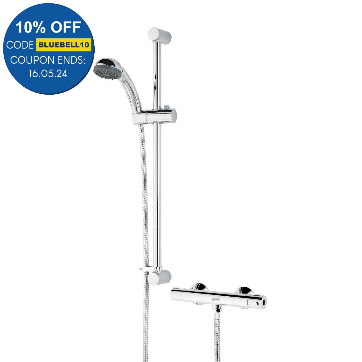 Bristan Zing Thermostatic Cool Touch Shower Bar Valve Exposed Mixer ...