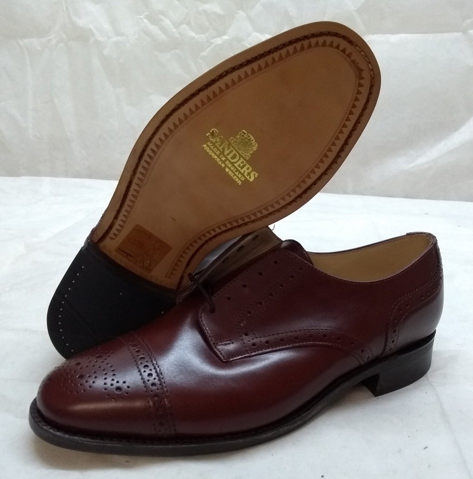 Sanders Guilford Shoes Brown Leather British Military Semi Brogues ...