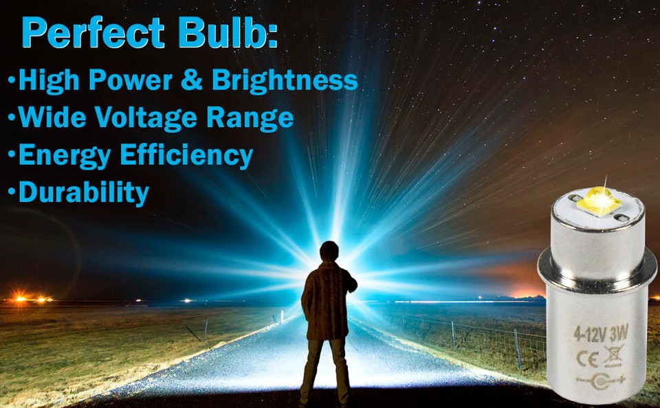 HQRP LED Upgrade Bulb for Maglite 3D 4D 5D 6D 3C 4C 5C 6C 3 4 5 6 D/C ...