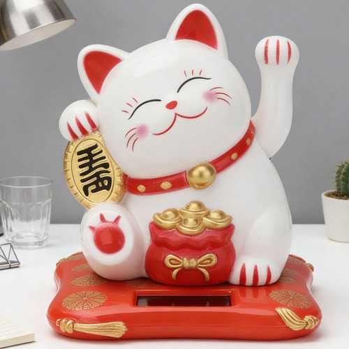 2-2PCS Solar Waving Cat Cute Good Luck Cat Decor For Home Living Room ...