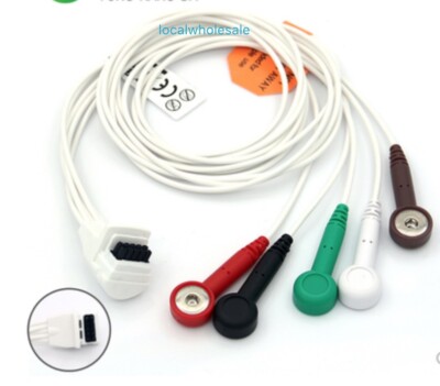 2pcs Mortara H3 channel machine holter 5 leads telemetry ECG cable | eBay