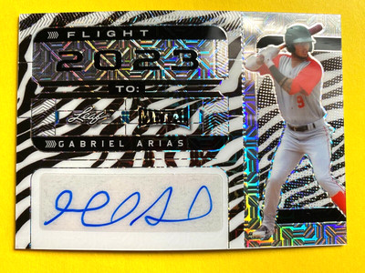 2022 Leaf Metal Flight 2023 Mojo Zebra #GA1 Gabriel Arias Autograph #5/ ...