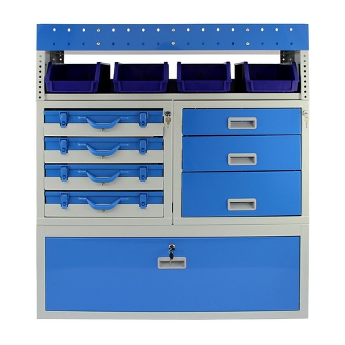 Van Racking Storage Rack Metal Shelving System Lockable Drawers Unit ...