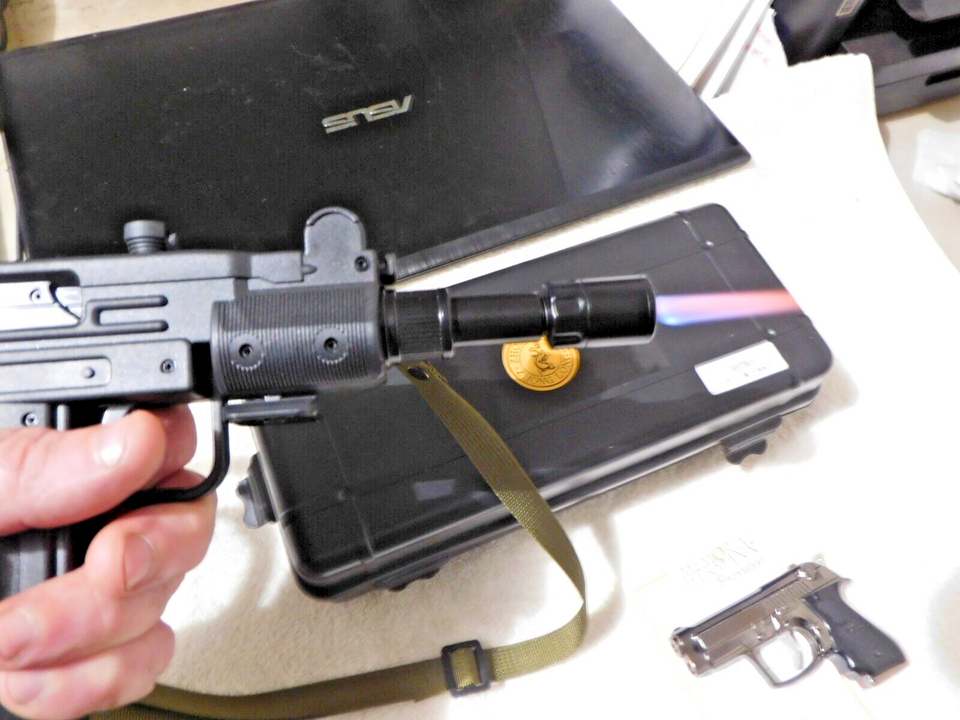 Mini UZI Submachine Gun Pistol Jet Torch Lighter Combo USA Stocked ...