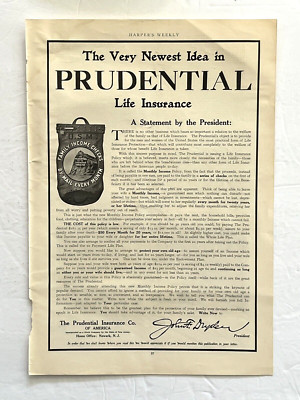 Prudential Life Insurance PRINT AD Dec 1908 Harpers Weekly Very Newest ...