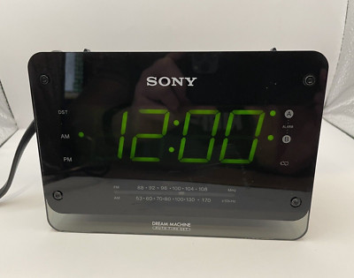 Sony Dream Machine Large Display Dual Alarm Clock Radio Auto Time Set ...