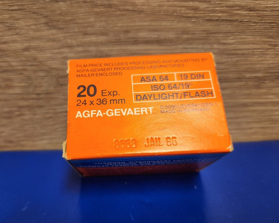 Agfa Agfachrome 64 Color Slide Film 35mm Roll 20 Exposures Vintage 1986 ...