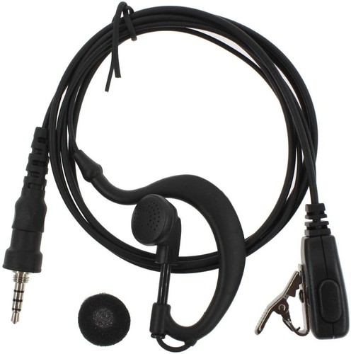 G Shape Police Earpiece Headset with Microphone for Yaesu Vertex Radio ...