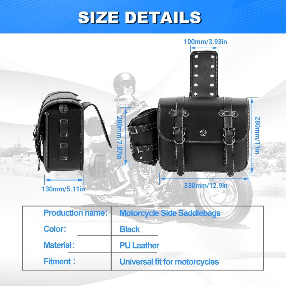 Motorcycle Saddlebags Saddle bags Rear Luggage Boxes For Harley Honda ...