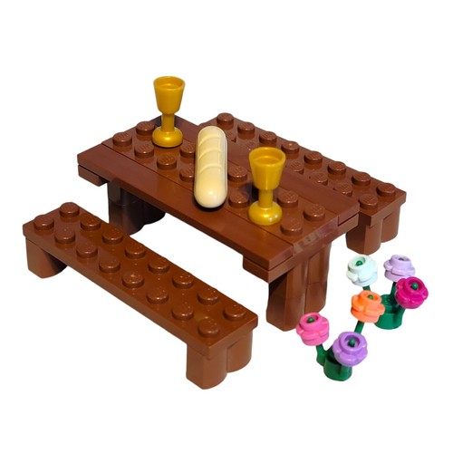 Picnic Table Benches Flowers Bread Goblet Picnic Lego Brand Parts | eBay