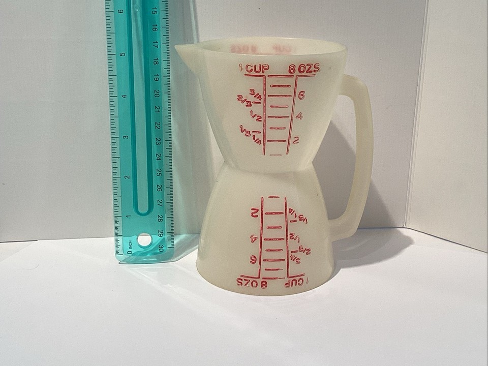 Vintage Tupperware White Measur-Twin Wet & Dry Double Measuring Cup 860 ...