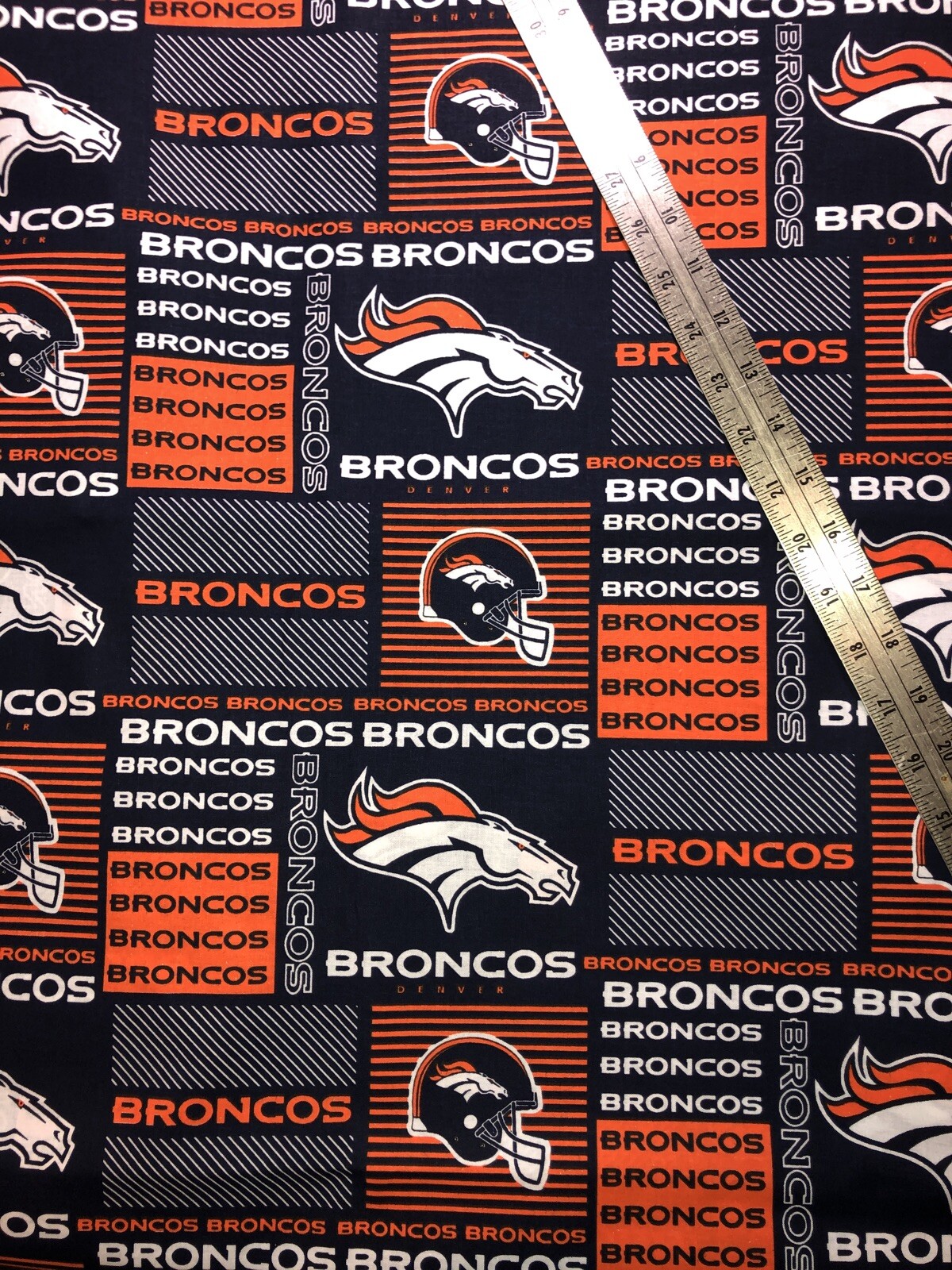 NFL Denver Broncos Football Cotton Fabric 1/2 Yard (18 By 58”) New | eBay
