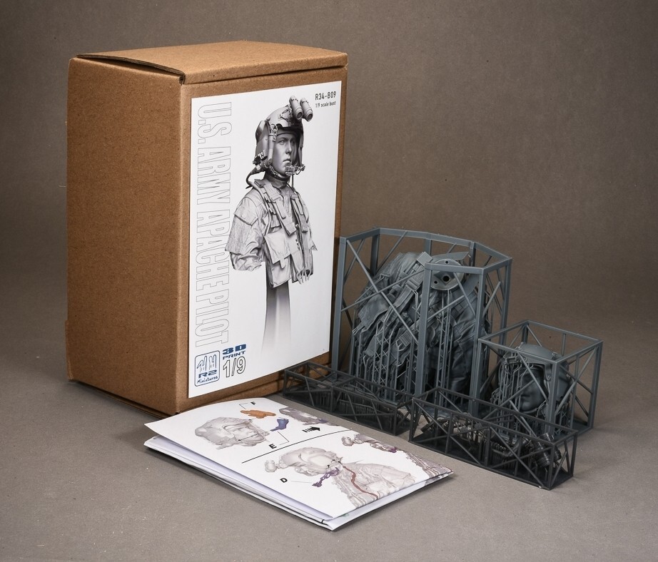 1/9 U.S. Army Apache Pilot Bust R34-B09 by R2 Miniatures | eBay