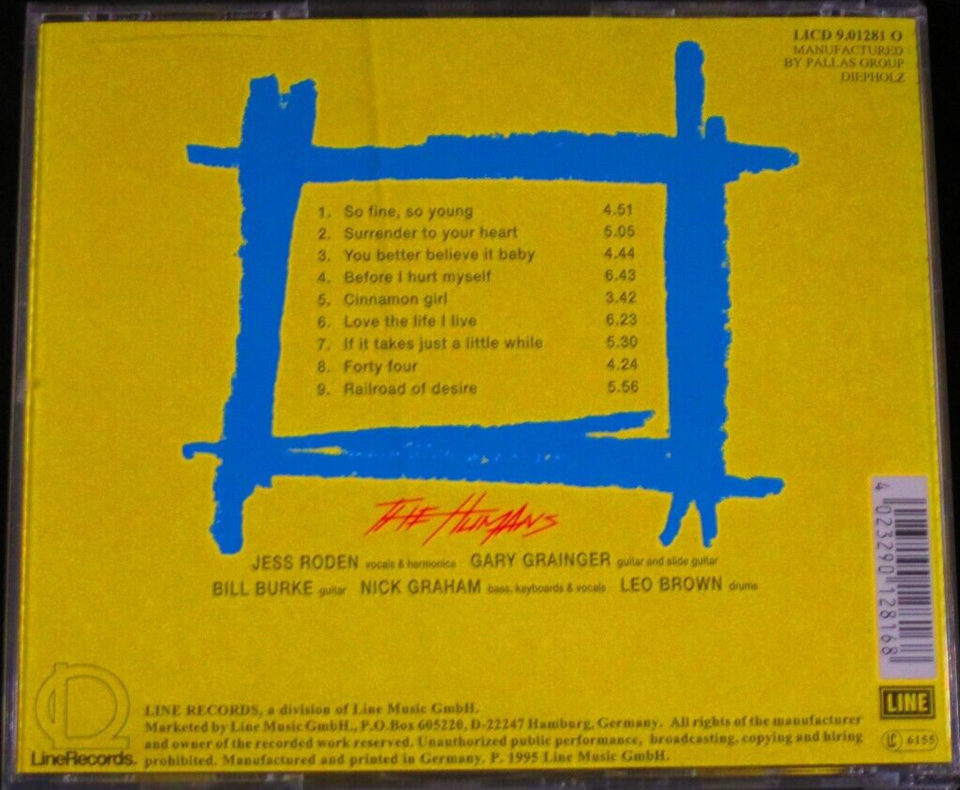 Jess Roden & The Humans, Jess Roden & The Humans, CD, 1995, Line ...