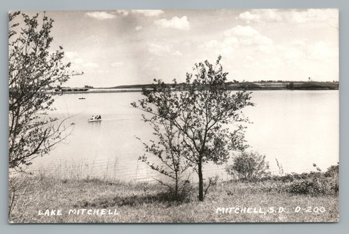 Lake Mitchell RPPC Mitchell SD Vintage South Dakota Boating—Davison ...