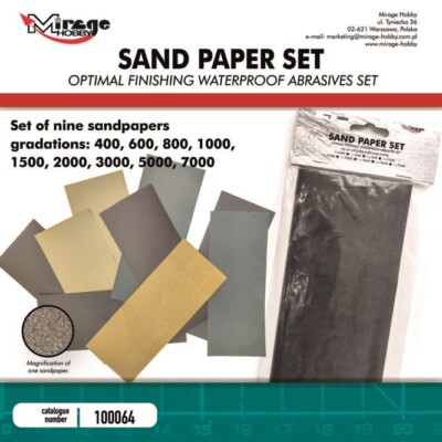Mirage Hobby 100064 - MIRAGE SAND PAPER (9 pcs: 400, 600, 800, 1000 ...