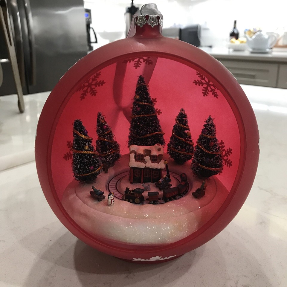 Mr. Christmas Jumbo Sparkling Scene Ornament Large Animated Musical ...