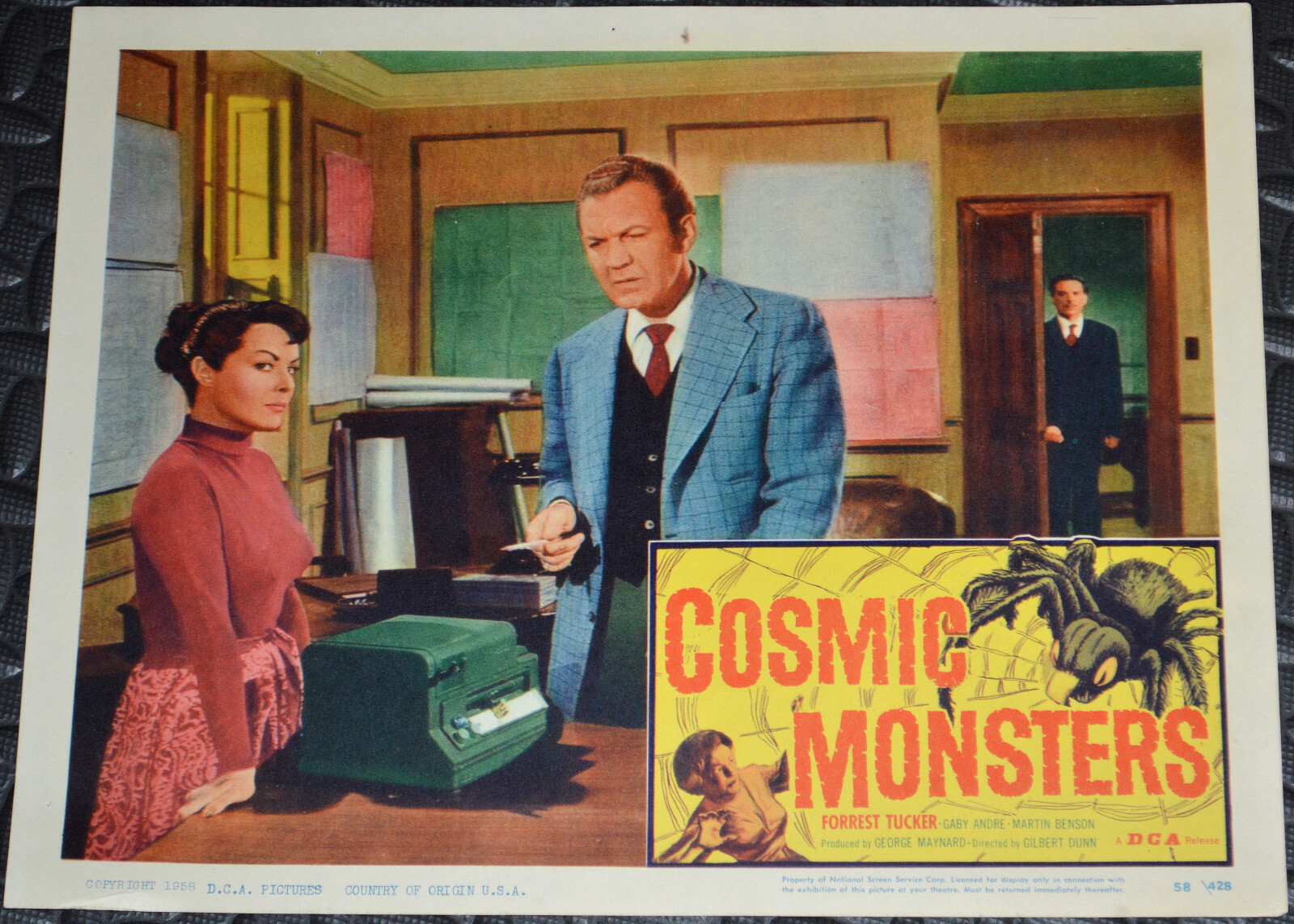 COSMIC MONSTERS 1958 ORIGINAL LOBBY CARD! FORREST TUCKER SCENE! SCI-FI ...