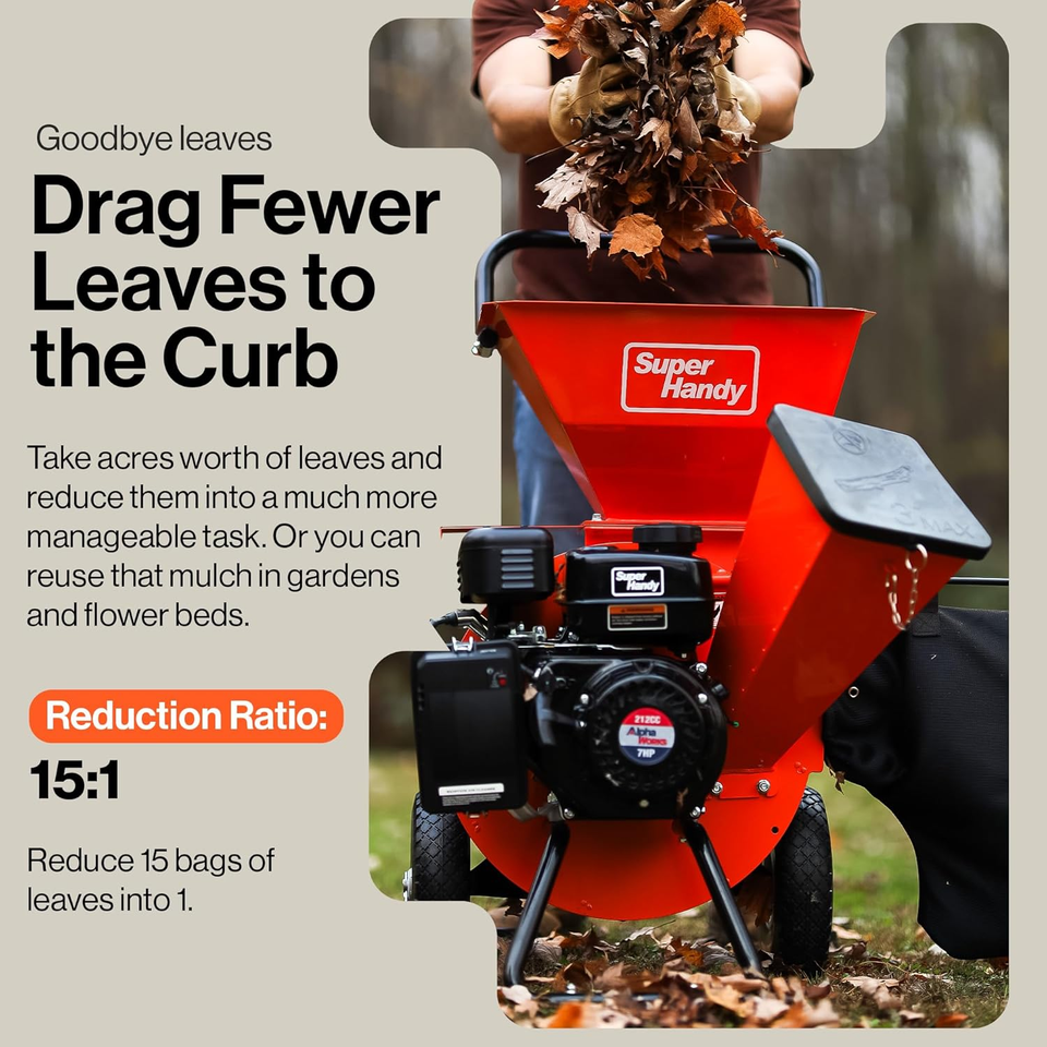 Wood Chipper Shredder Mulcher Ultra Heavy Duty 7HP 3 in 1 Multi ...