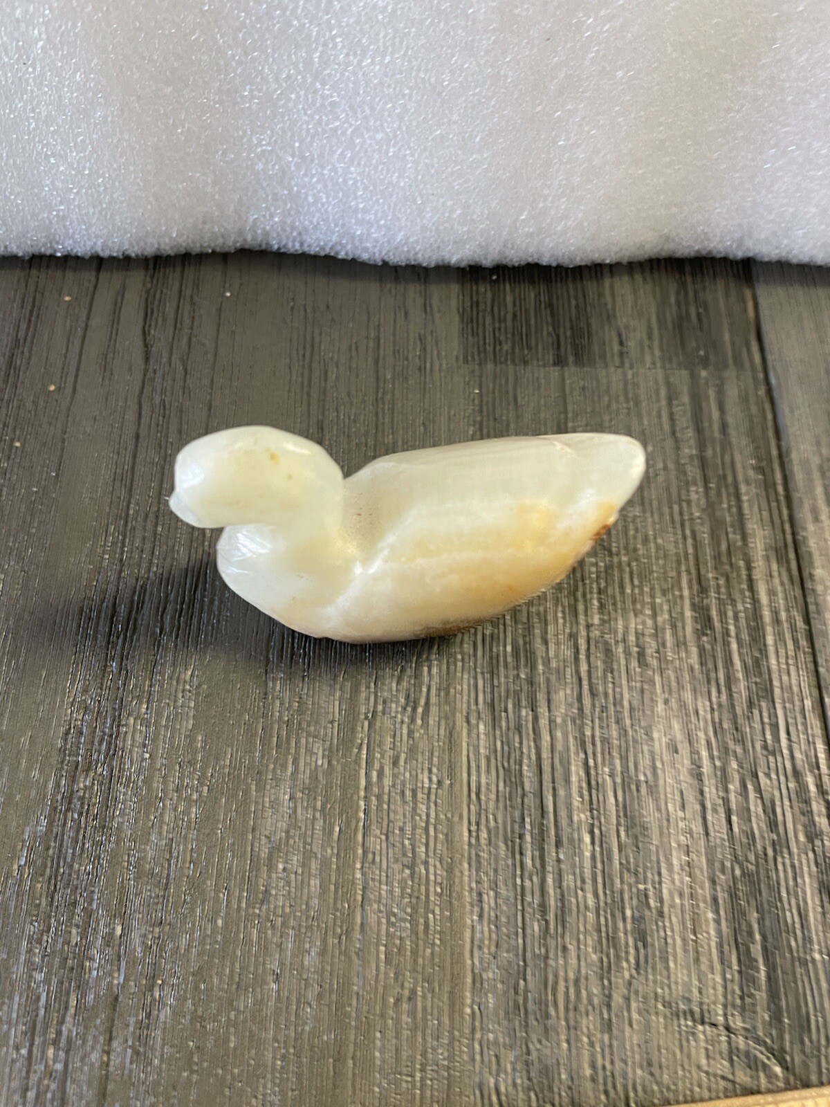 Hand Carved Mini Onyx Agate Stone Figurine Duck Bird Swan Knickknack ...