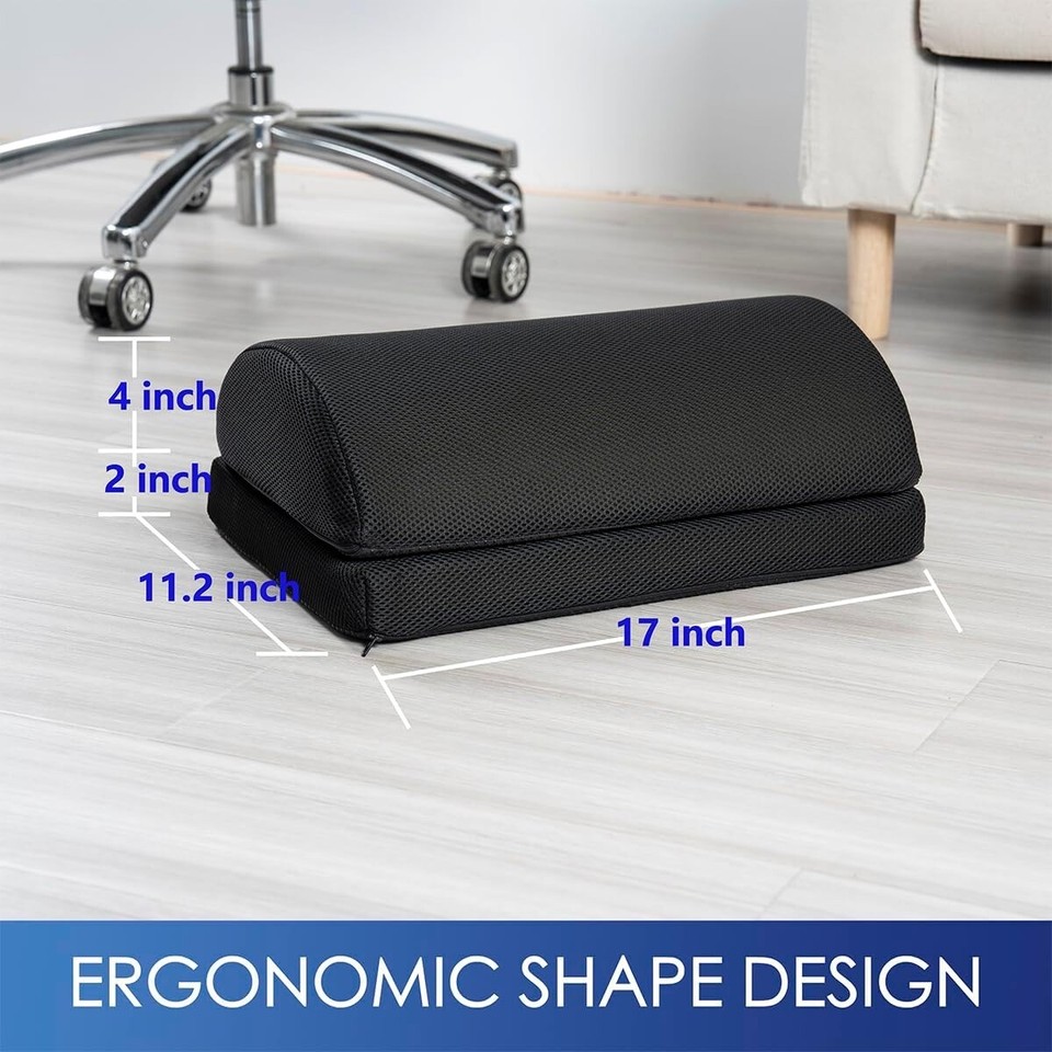 Footrest - Foot Rest for under Desk at Work - Memory Foam Foot Stool ...