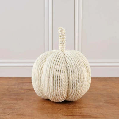 Large Cream Rope Pumpkin | eBay UK