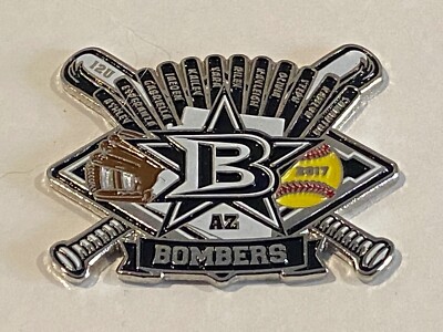 Girls Fast-Pitch Softball Team Lapel Hat Pin Arizona Bombers 12U 2017 ...