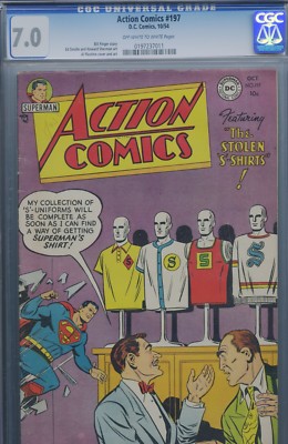 ACTION COMICS #197 - CGC-7.0, OW-W - Superman - Golden Age | eBay