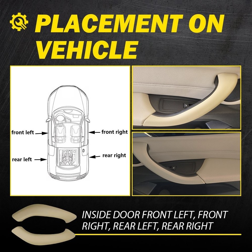Pair Interior Beige Door Pull Cover Handle Trim For BMW X2 X1 F48 F49 ...