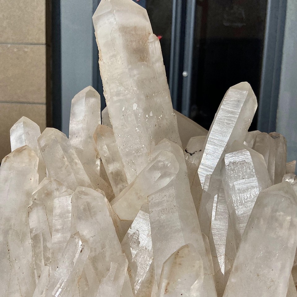 22.97lb Transparent white quartz crystal cluster rough specimen healing ...