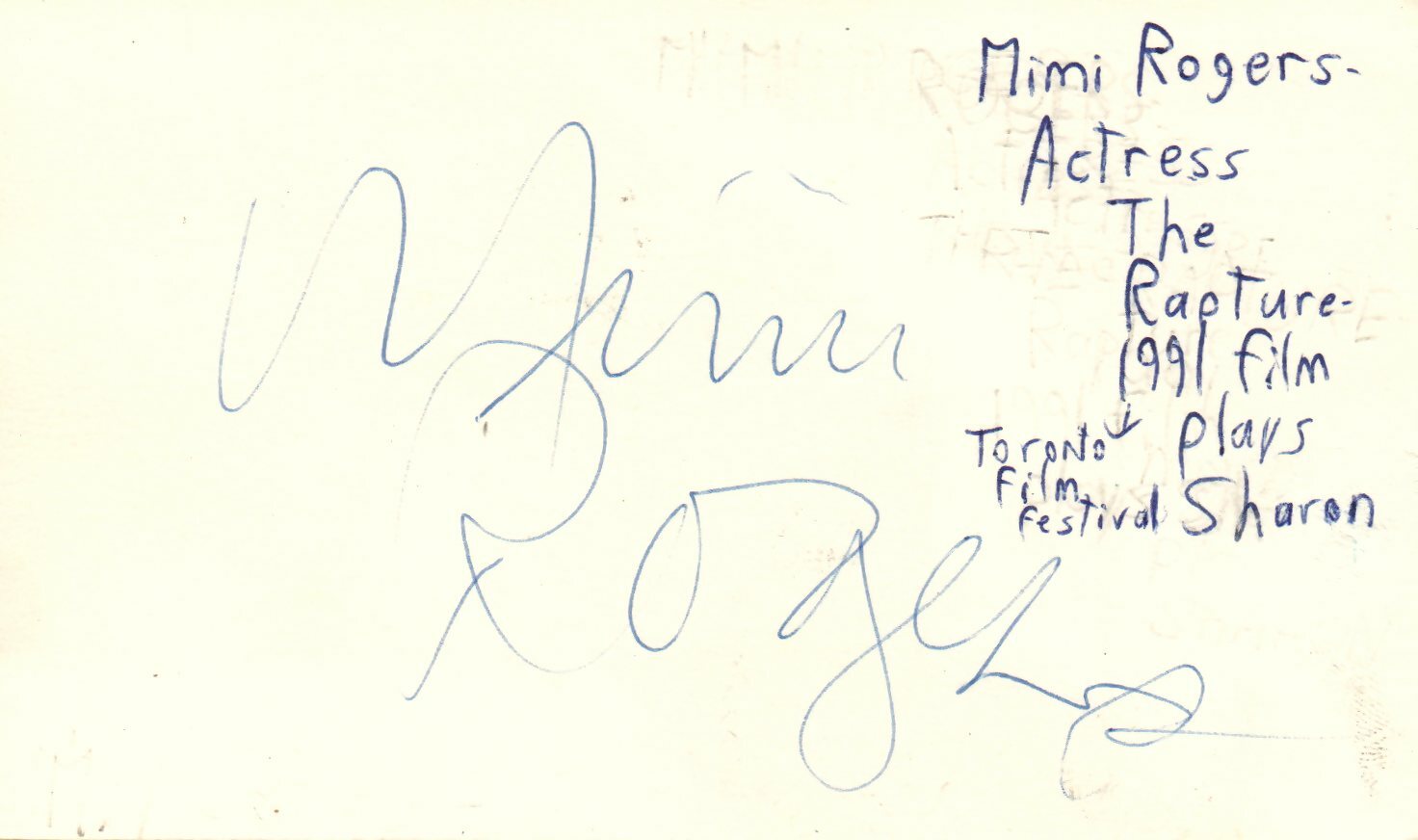 Mimi Rogers Actress Sharon in The Rapture Movie Autographed Signed ...