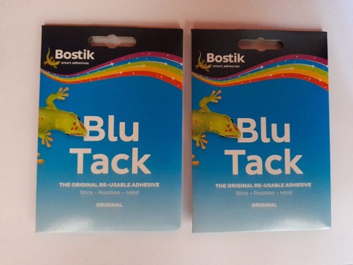 Bostik Blu Tack x2 packs. Sticky Re-usable Adhesive Putty Tac (Blue Tac ...