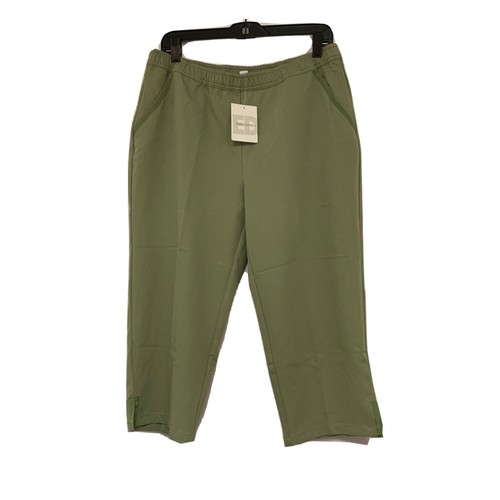 EMILY DANIELS Capri Pants Pull On Medium Women’s Slit at Hem Green MSRP $40 196162030570| eBay