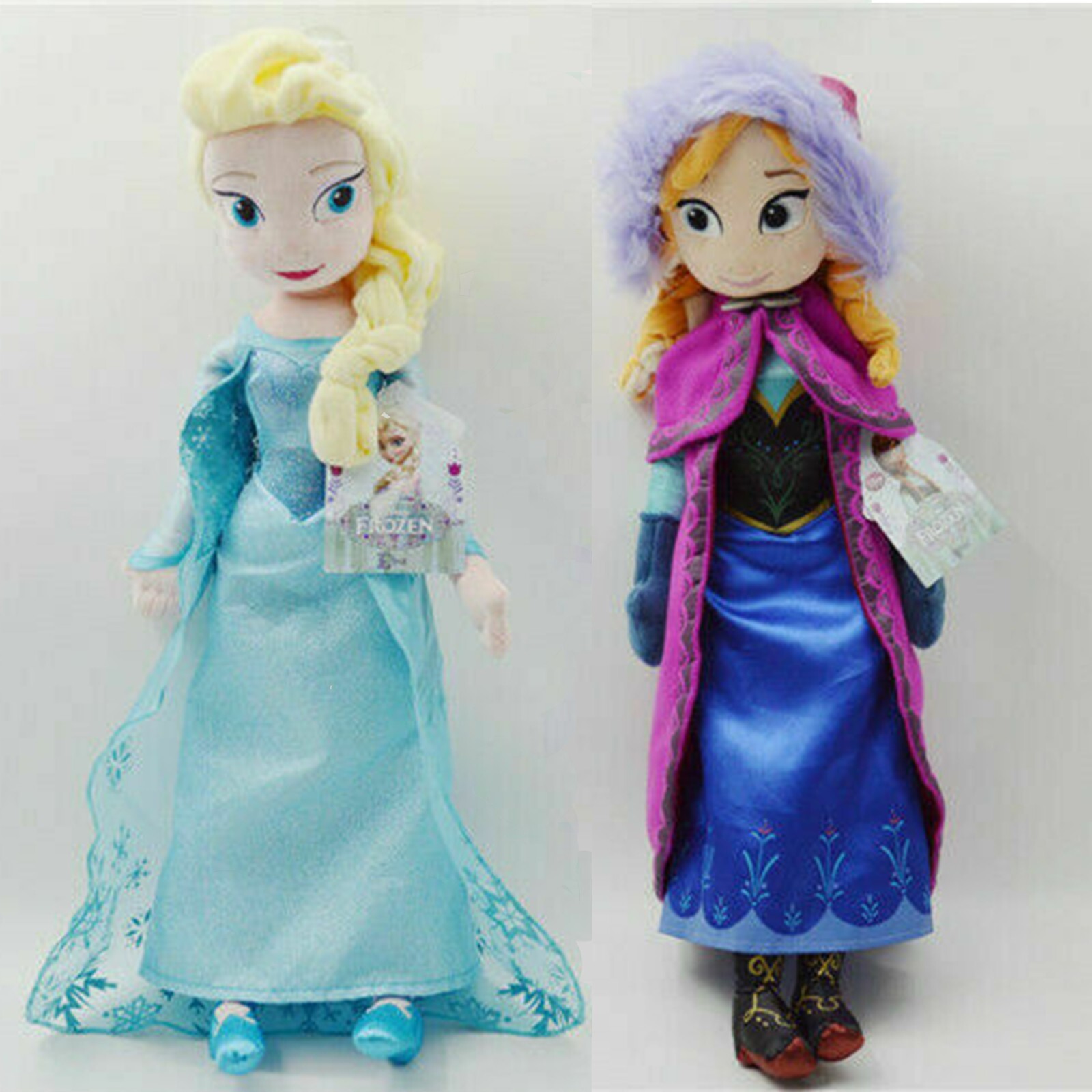 Plush Dolls Disney's Frozen Princess Elsa & Anna Stuffed Girl Kid Toy ...
