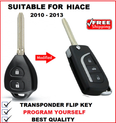 Transponder Remote Flip Car Key Suitable For Toyota HIACE 2010 to 2014 ...