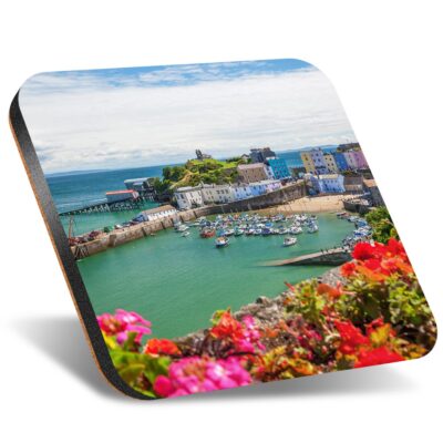 1x Square Coaster 12cm Beautiful Tenby Harbour Wales #50220 | eBay UK