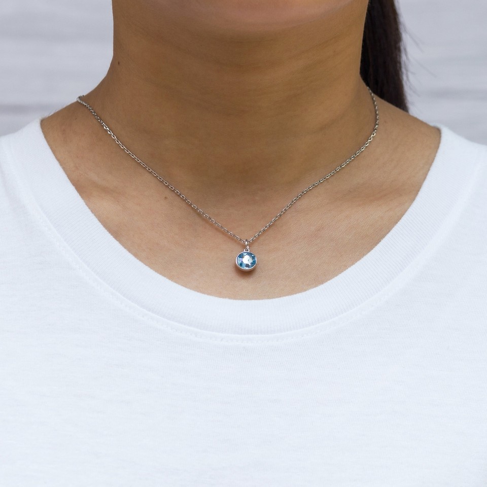 Light Blue Crystal Necklace Created with Zircondia® Crystals by Philip ...