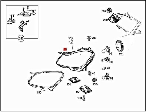 Genuine MERCEDES BBDC C204 S204 W204 Lamp unit 2048203939 | eBay